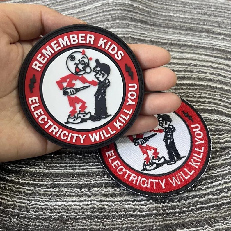 Electricity Kills PVC Patch Embroidery Patches Tactical Stickers Morale ...