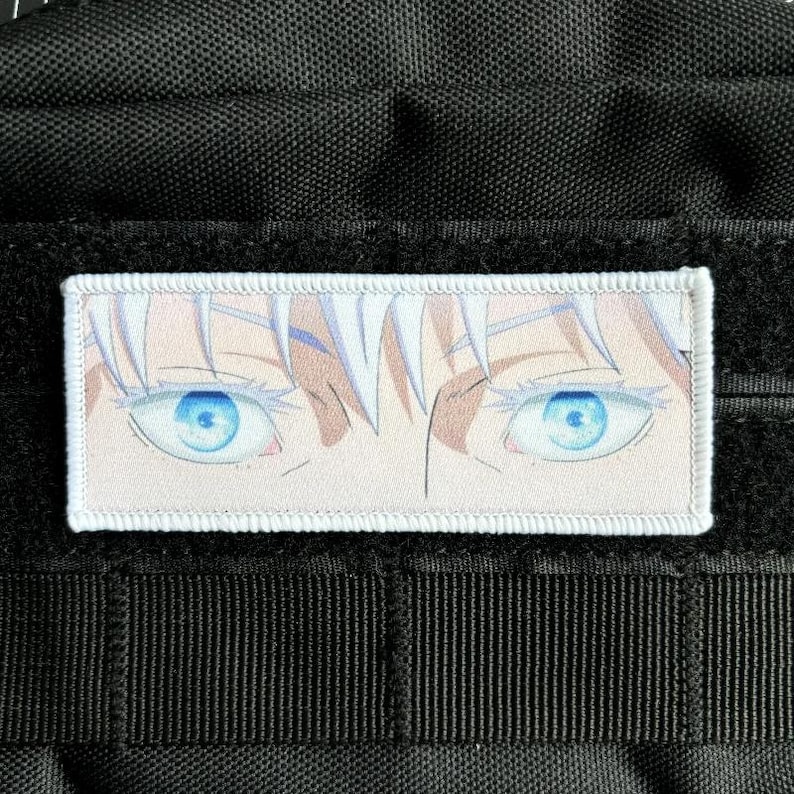 White Gojo Eyes Morale Badge Anime Character Patch Hook and Loop ...
