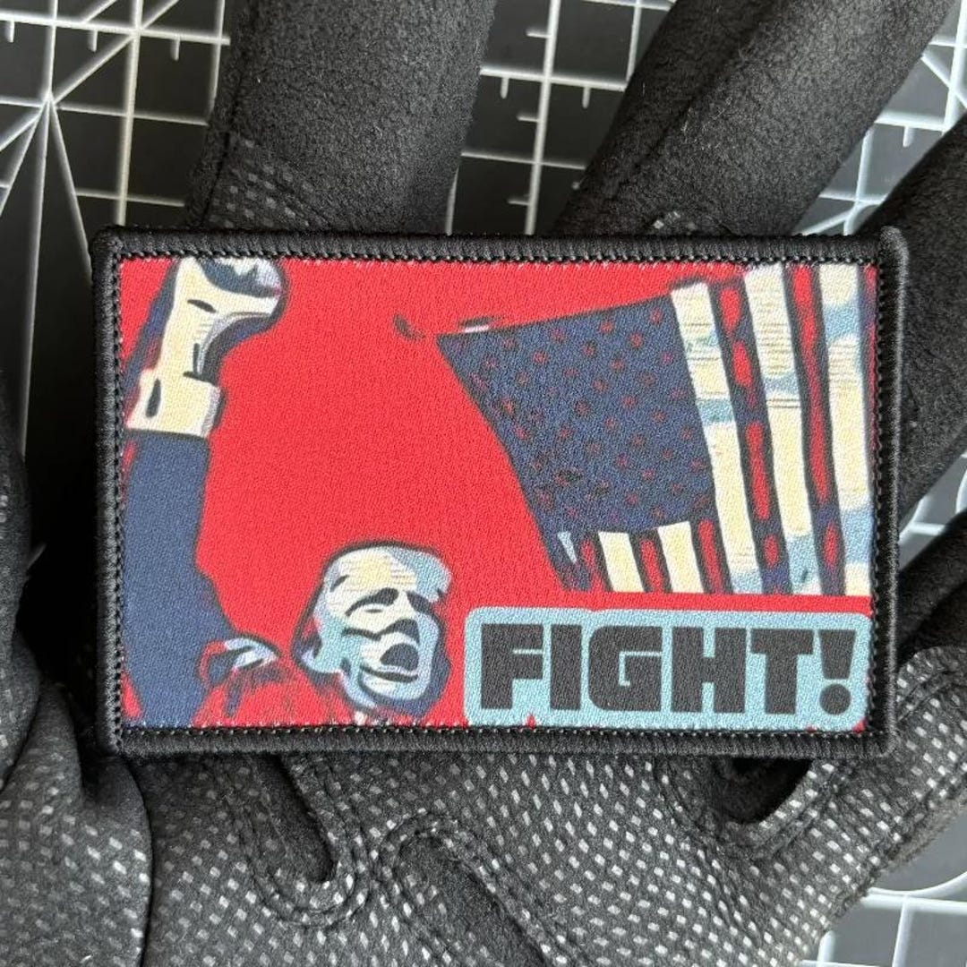 President Donald Trump Fight USA Tactical Patch Hook and Loop Printing ...