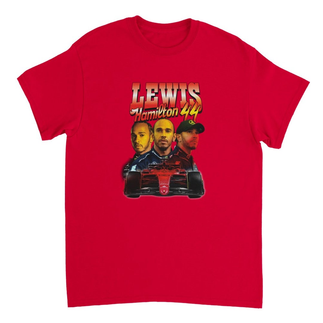 Lewis Hamilton Ferrari Inspired Bootleg Crewneck T-shirt red , 2024 ...