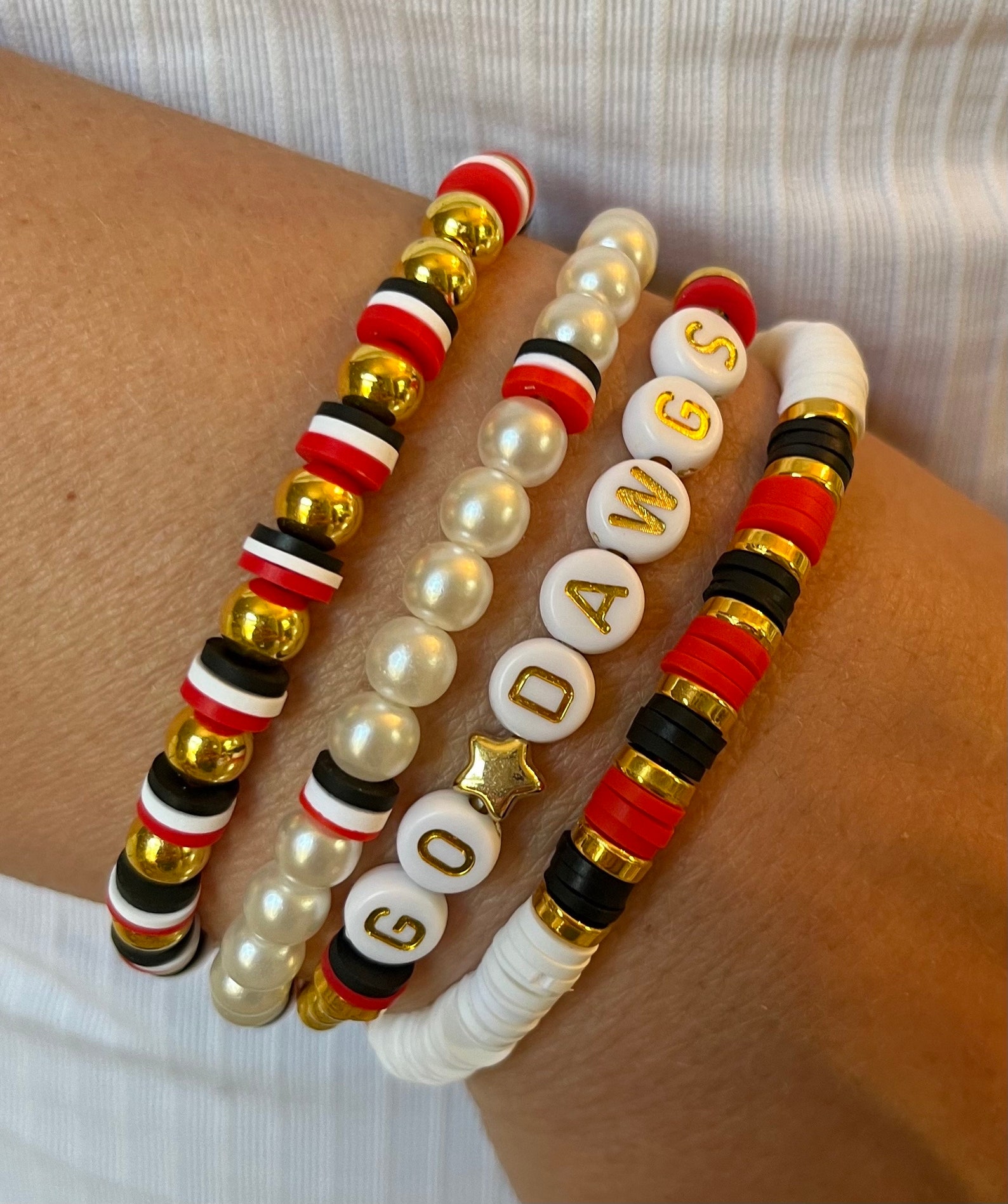 UGA- Georgia Bulldog Bracelet Stack - Etsy