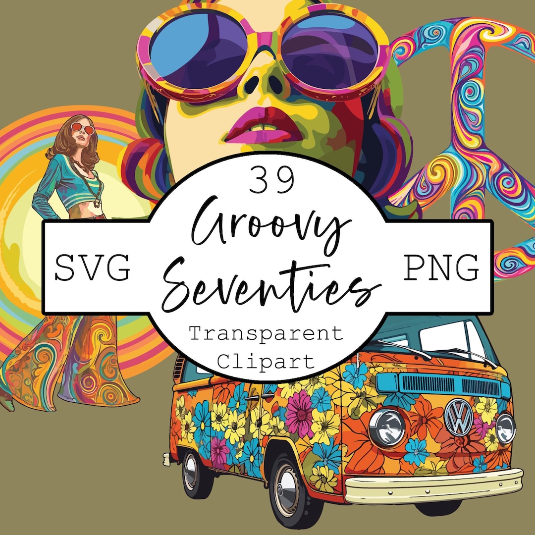 Groovy 70s Clipart: SVG, PNG Vector Graphics (digital File) - Etsy