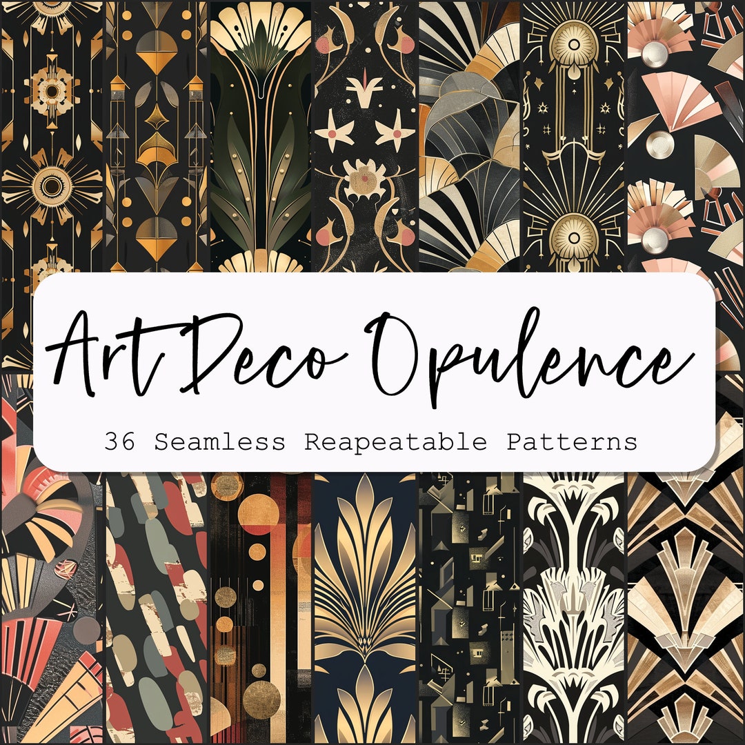 Art Deco Seamless Pattern Digital Paper Pack Junk Journal Collection ...