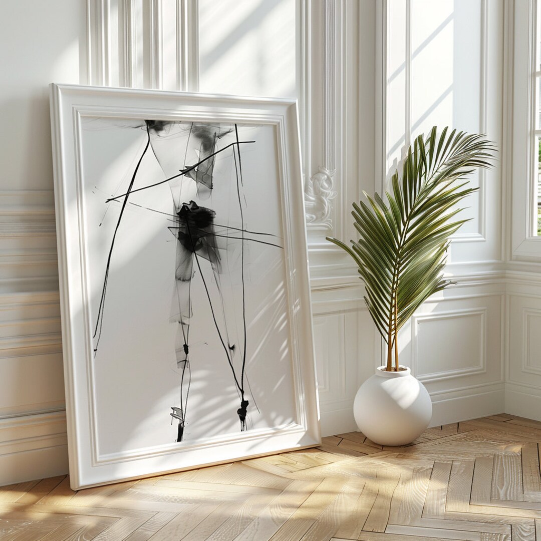 Abstract Minimal Line Art, Black and White Art, Line Art, Home Decor ...