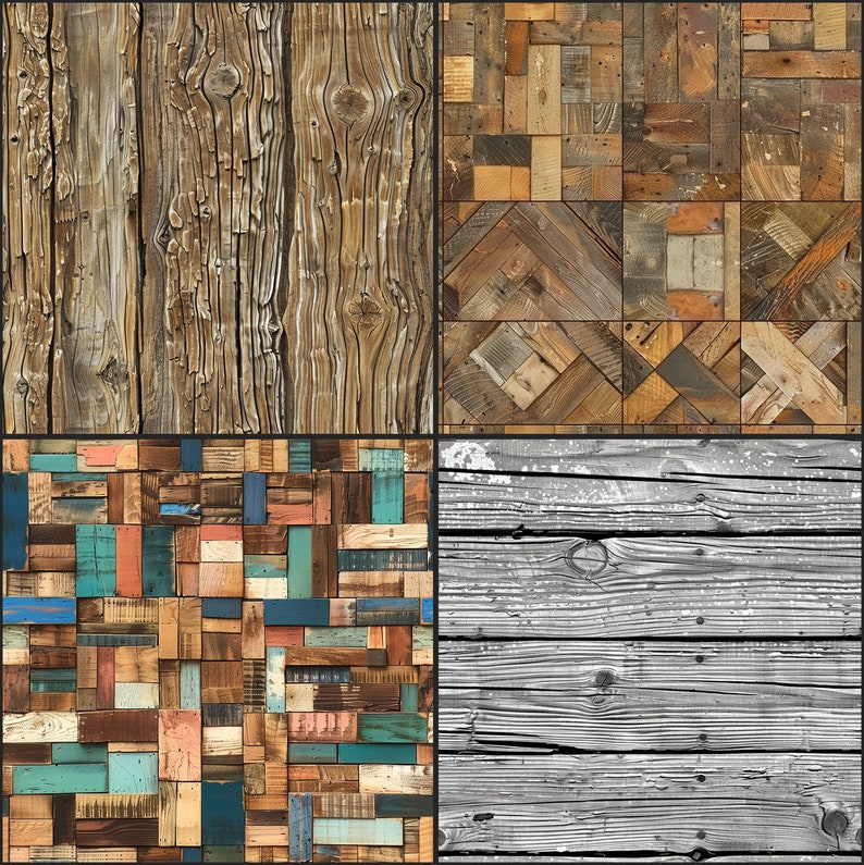 Wood Texture Seamless Digital Pattern Pack Journal Paper Canva ...