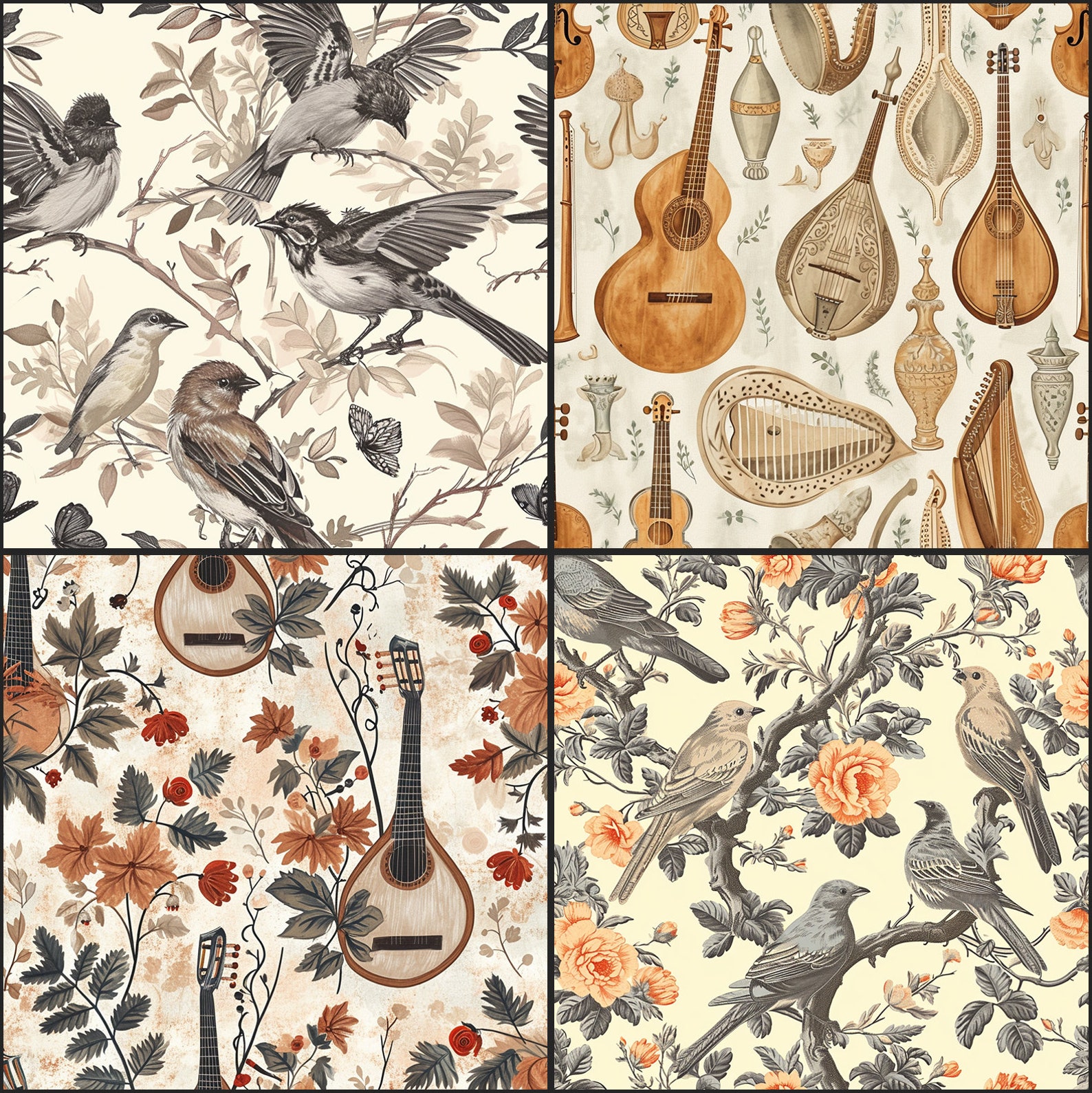 Renaissance Seamless All Over Printing Digital Paper Pack Scrapbooking ...