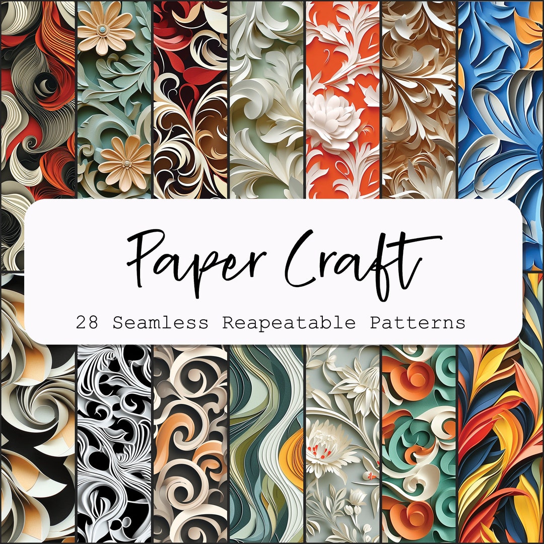 Papercraft Seamless All Over Printing Digital Pattern Pack Scrapbook ...