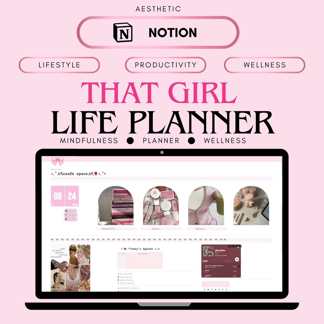 Notion Template That Girl Planner 2024 I Aesthetic Notion I Notion ...