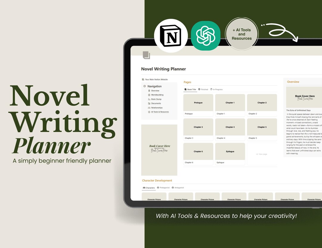 Novel Planner | Ultimate Notion Template for Writers | Novel Outline | All-in-one Author ...