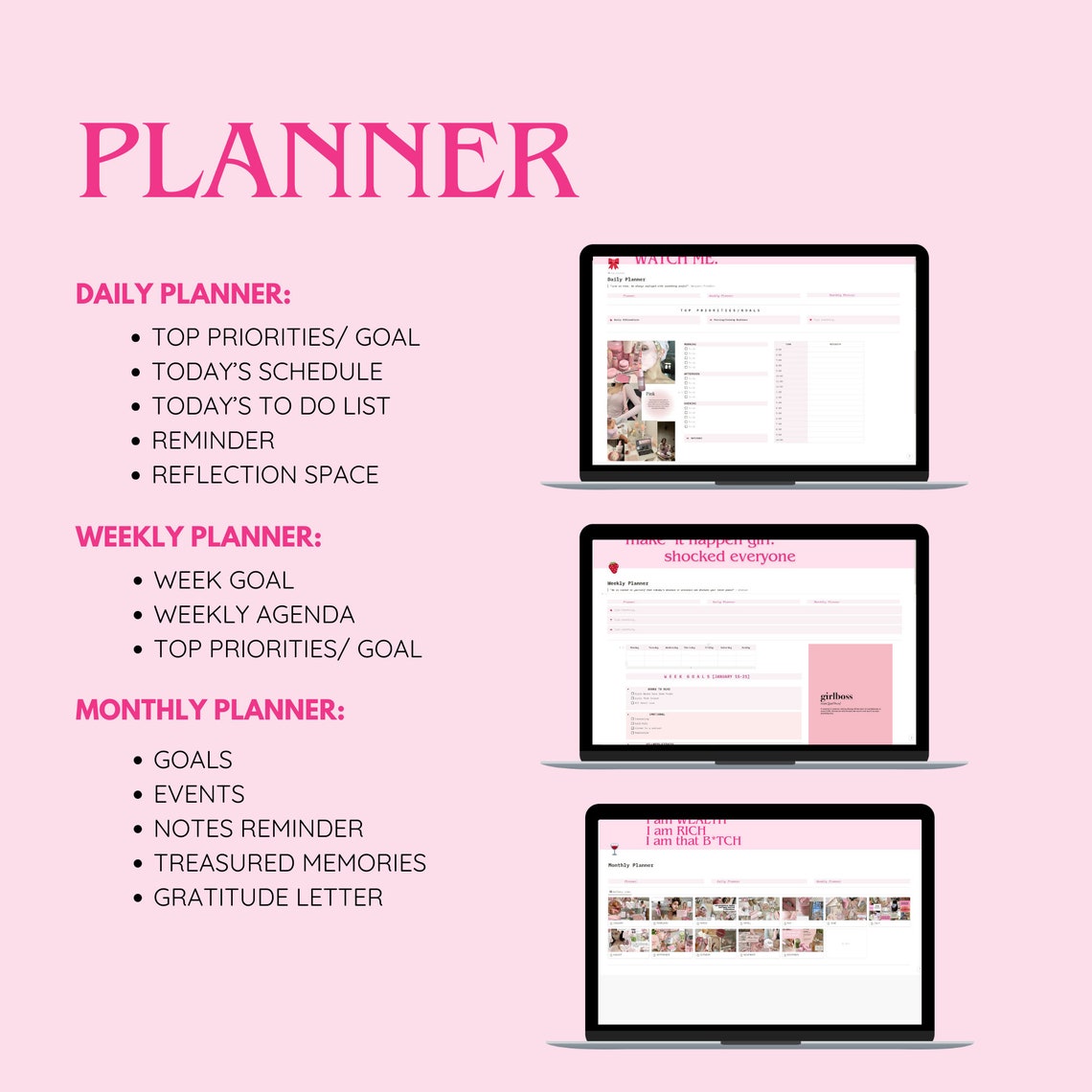 Notion Template That Girl Planner 2024 I Aesthetic Notion I Notion ...