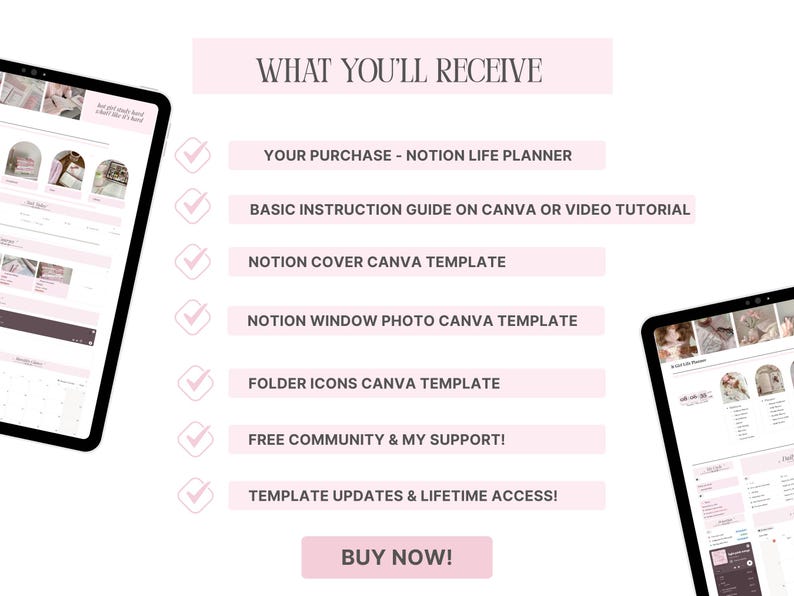 Notion Life Planner Template 2026 Pink Aesthetic All in One Digital ...