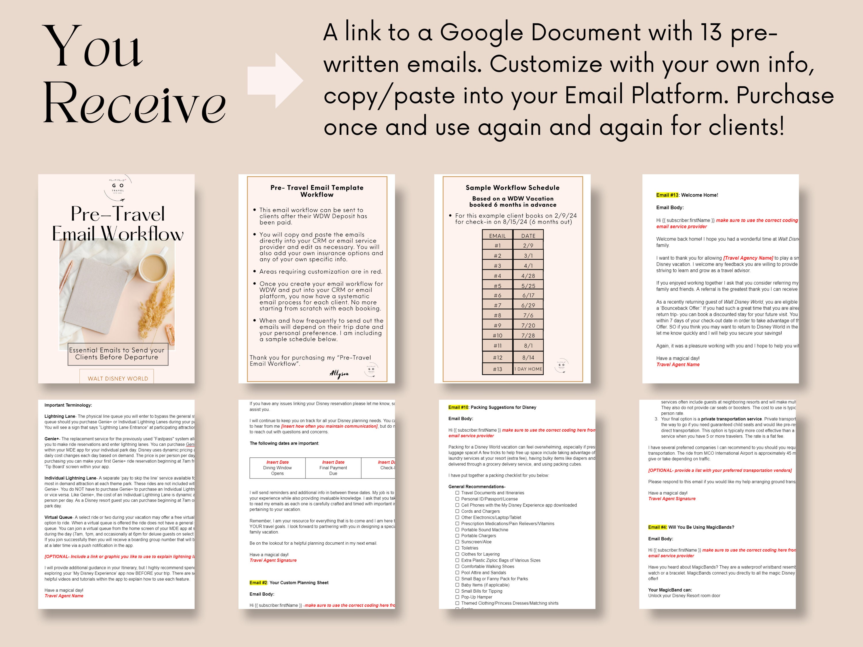 WDW Pre-arrival Emails for Travel Agents - Etsy