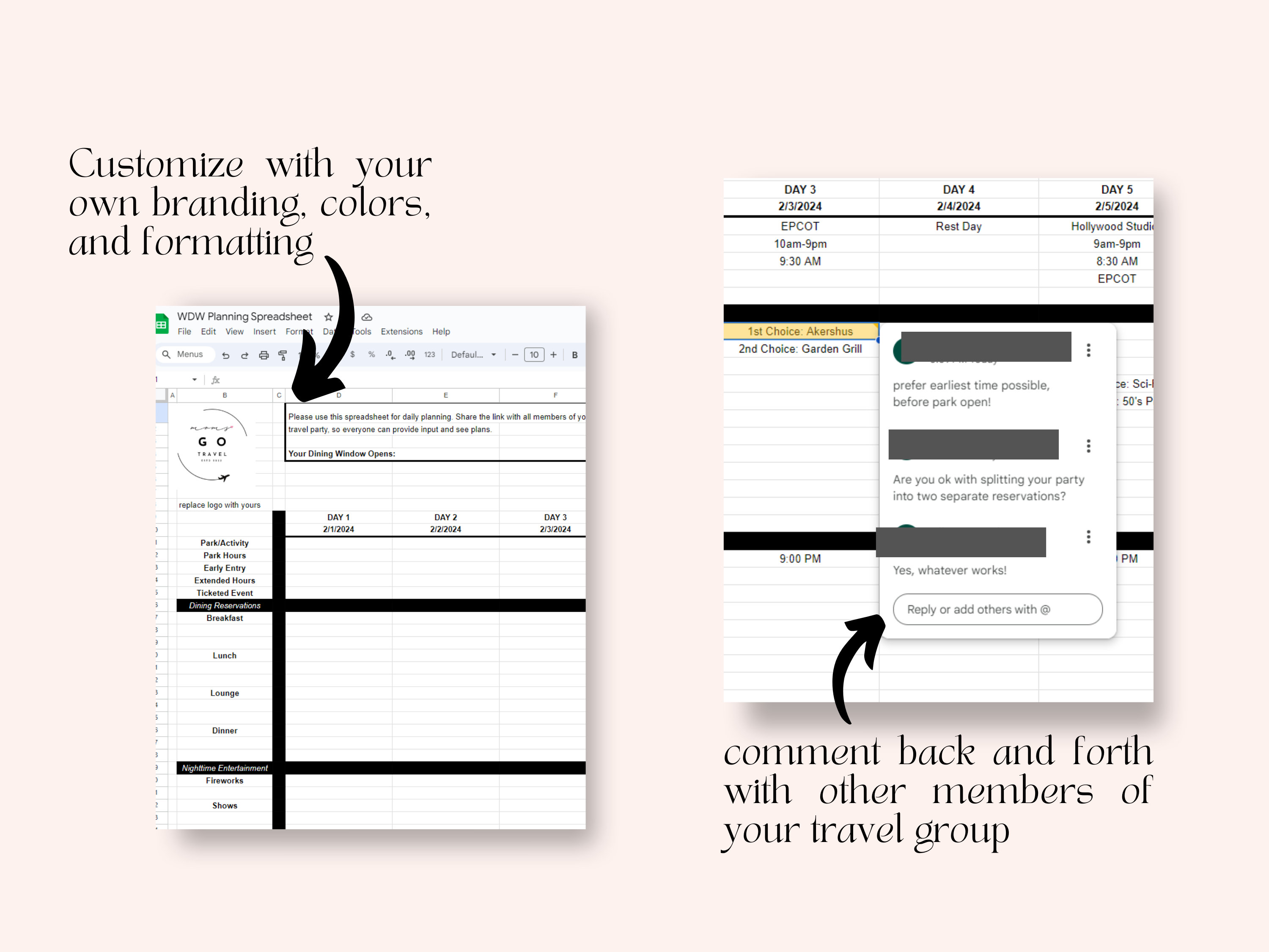 WDW Planning Spreadsheet - Etsy