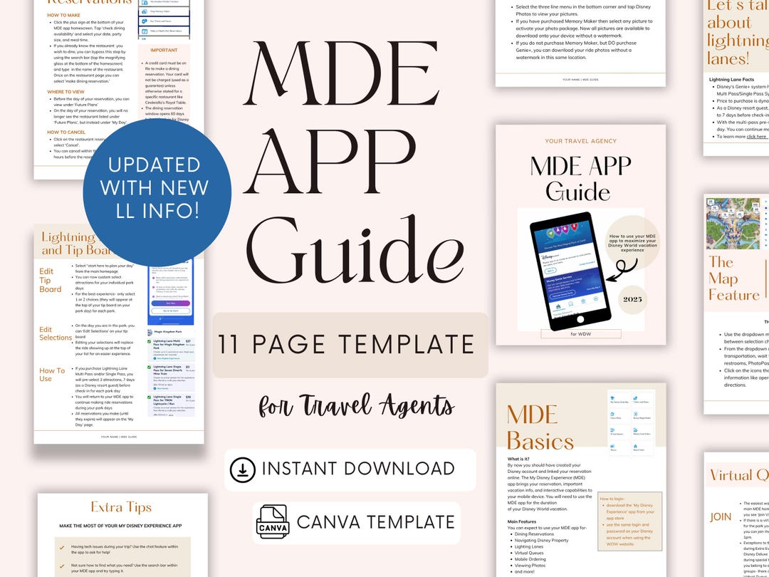 MDE App Guide & Template for Travel Agents - Etsy