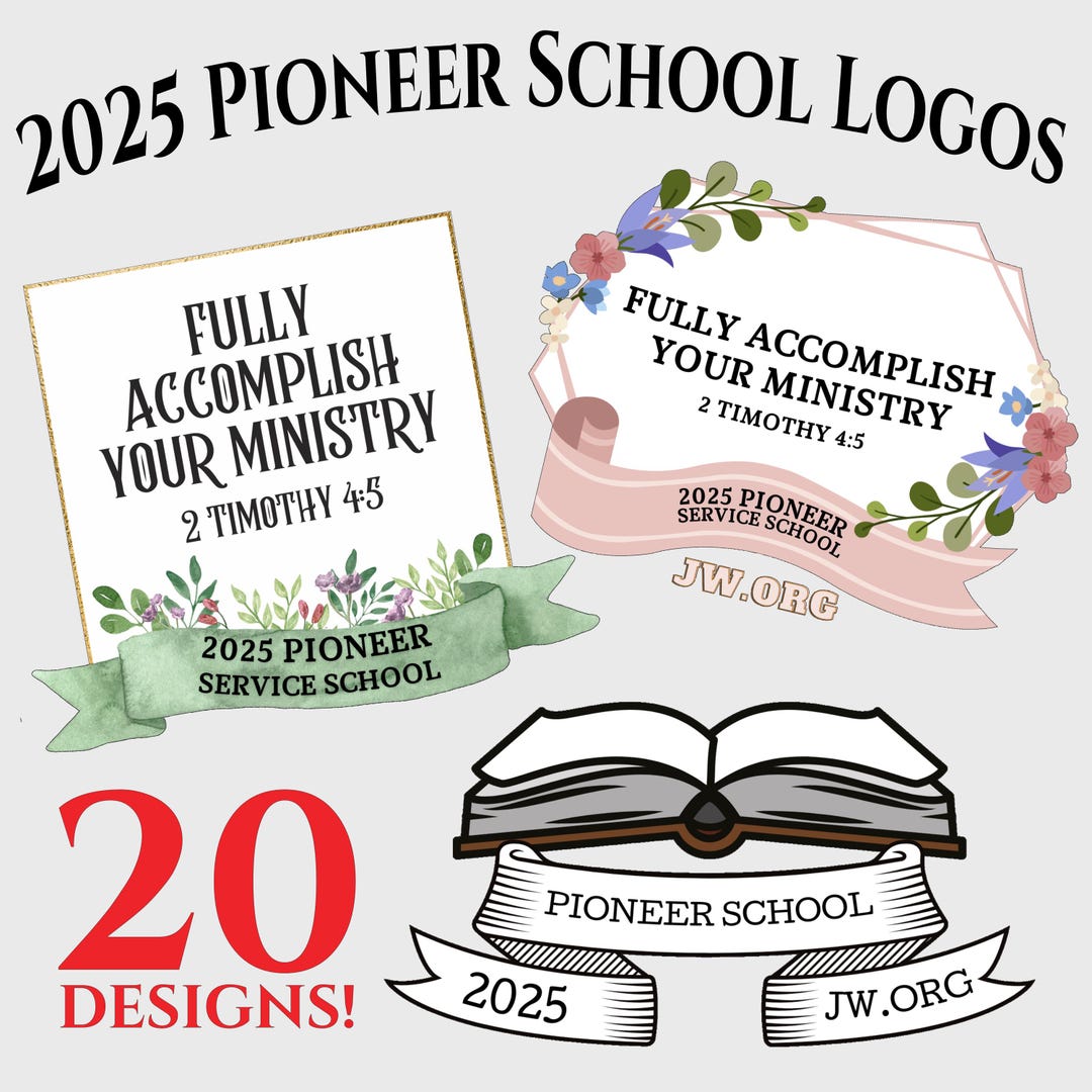 2025 JW Pioneer School Logo - 20 Designs! PNG & PDF Files - Etsy
