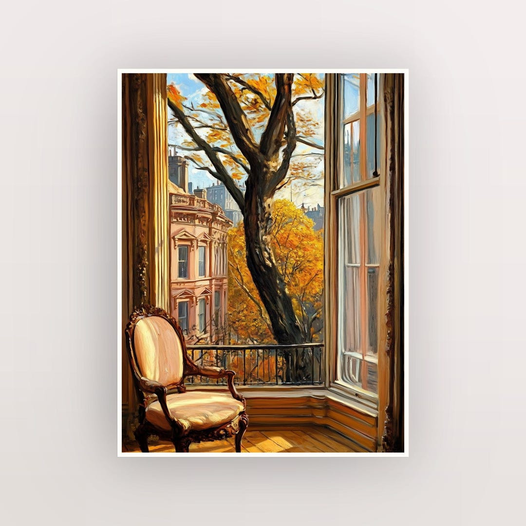 Fall Shades From the Window (c. 1851) | Fine Art Print on Cotton Matte ...