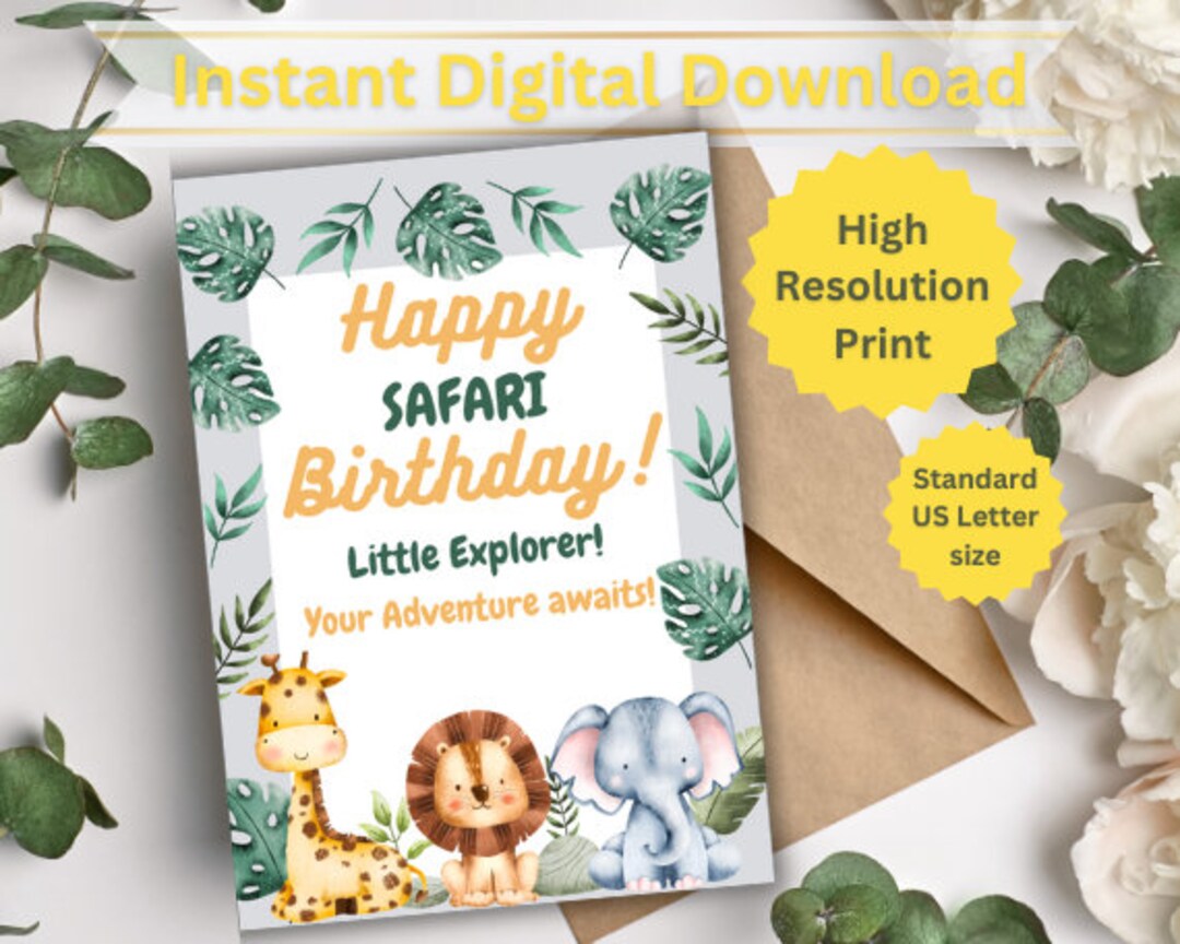 Little Explorer Birthday Card for Kids With Message Suggestions ...