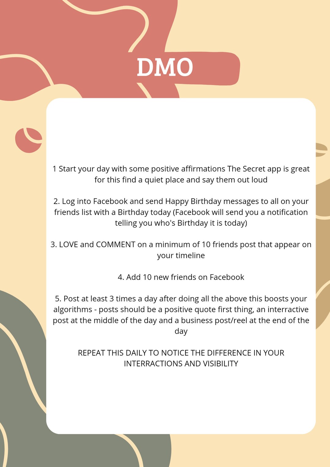 Daily Method of Operation Template - Etsy