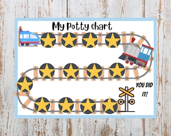 DIY Printable Potty Training Chart Train Design for Boy Without Days ...