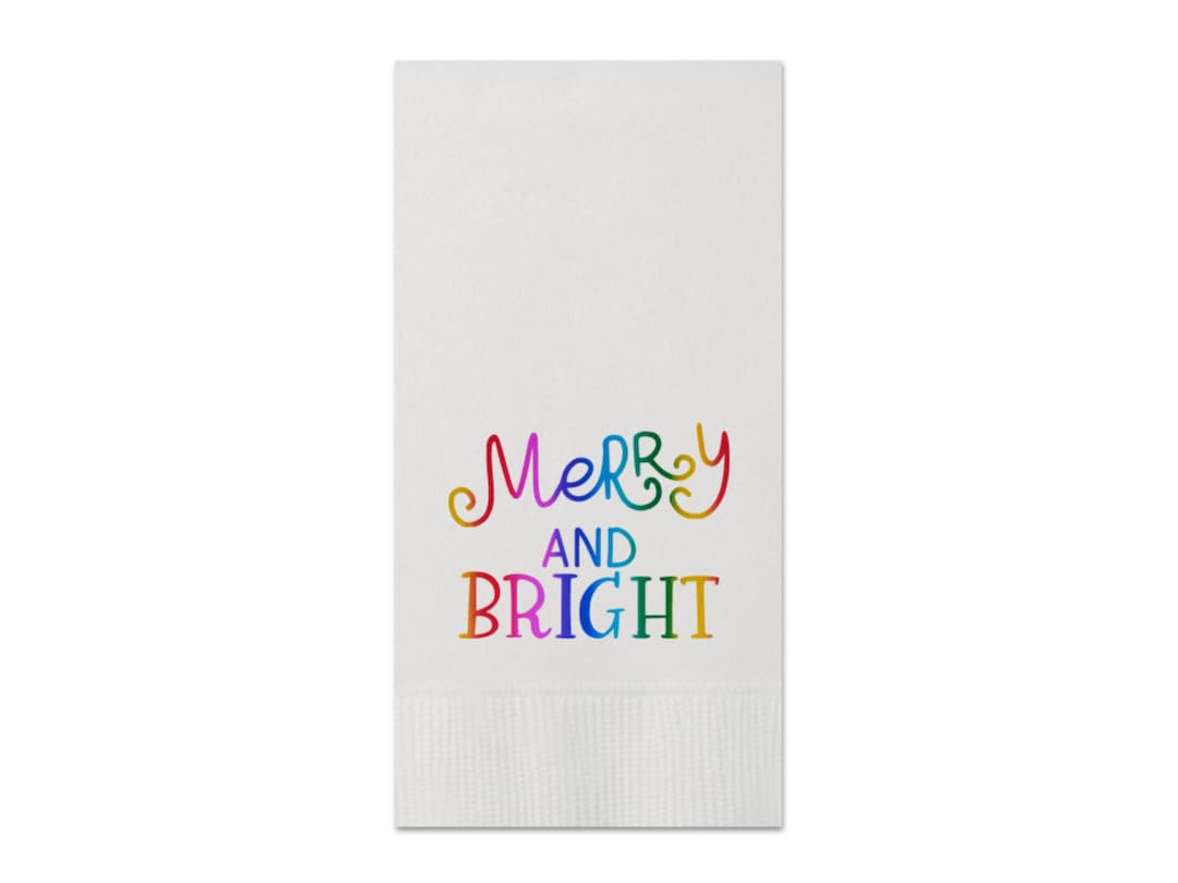 Merry & Bright Holiday Paper Guest Towels: Rainbow Holographic Foil ...