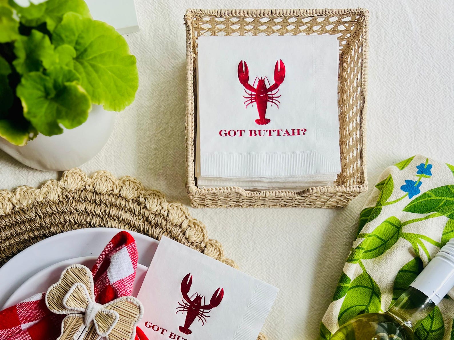 Got Buttah Lobster Paper Cocktail Napkins | Coastal Napkins | Maine ...