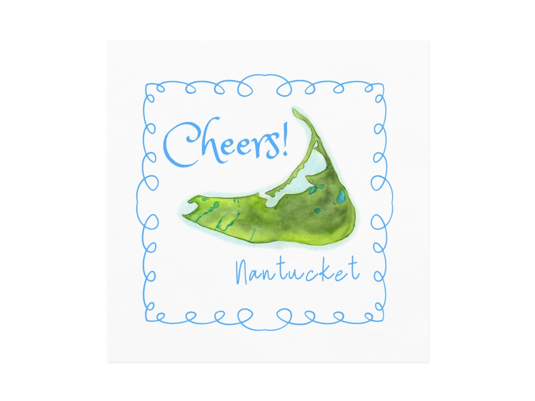 Cheers Nantucket! Cocktail Paper Napkins | Nantucket Massachusetts ...