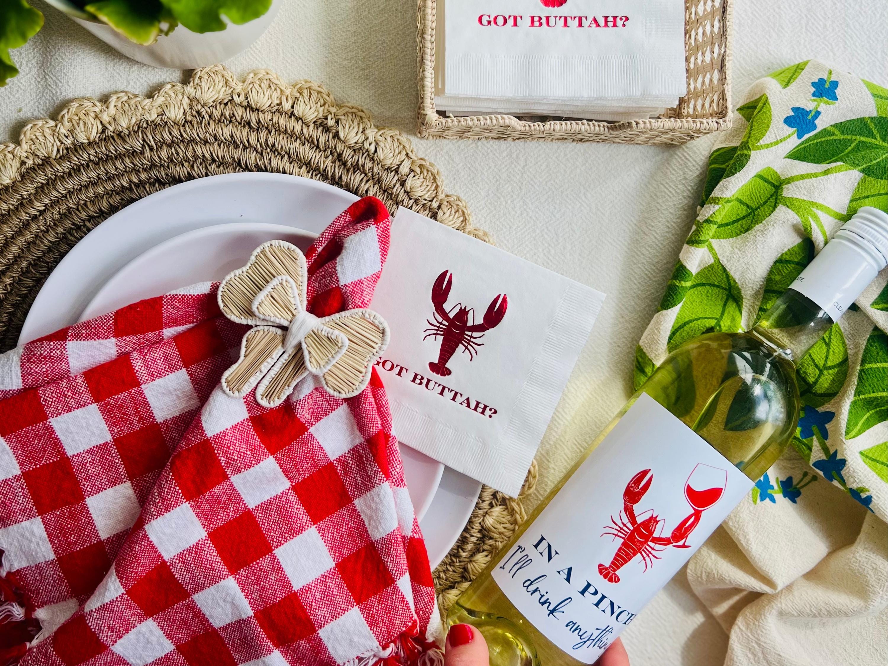 Got Buttah Lobster Paper Cocktail Napkins | Coastal Napkins | Maine ...