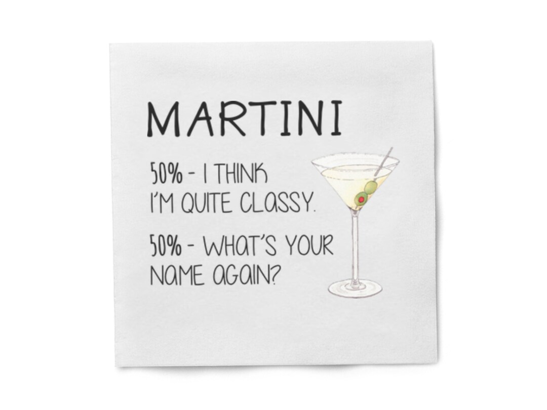 Martini Fun Cocktail Paper Beverage Napkins | Martini Lover | Martinis ...