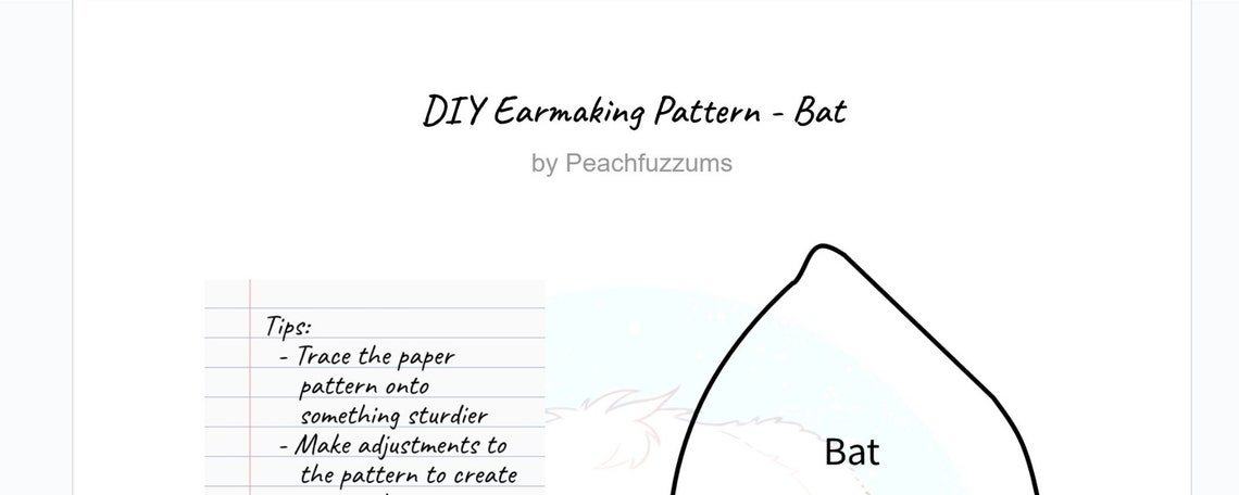 Bat Ear-making Printable Pattern Pack (2-in-1) - Etsy