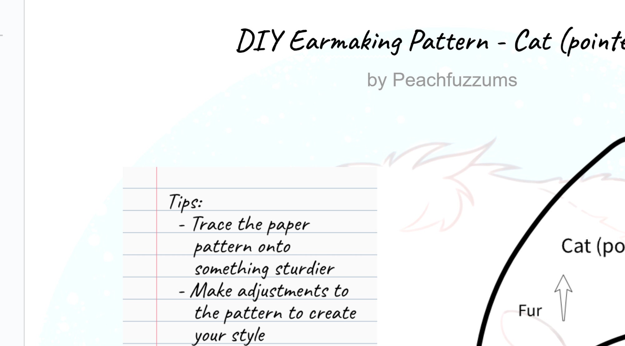 Cat Ear-making Printable Pattern Pack - Etsy