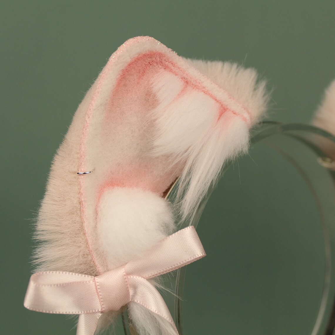 Pink Ultra Plush Faux Fur Cat Ear Headband With Bows - Etsy