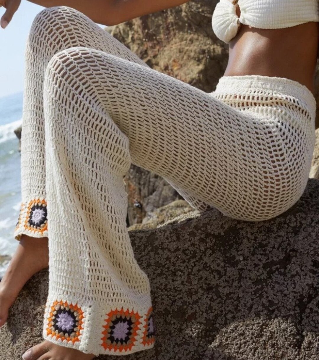 Granny Square Crochet Pants Cover up All Colors - Etsy