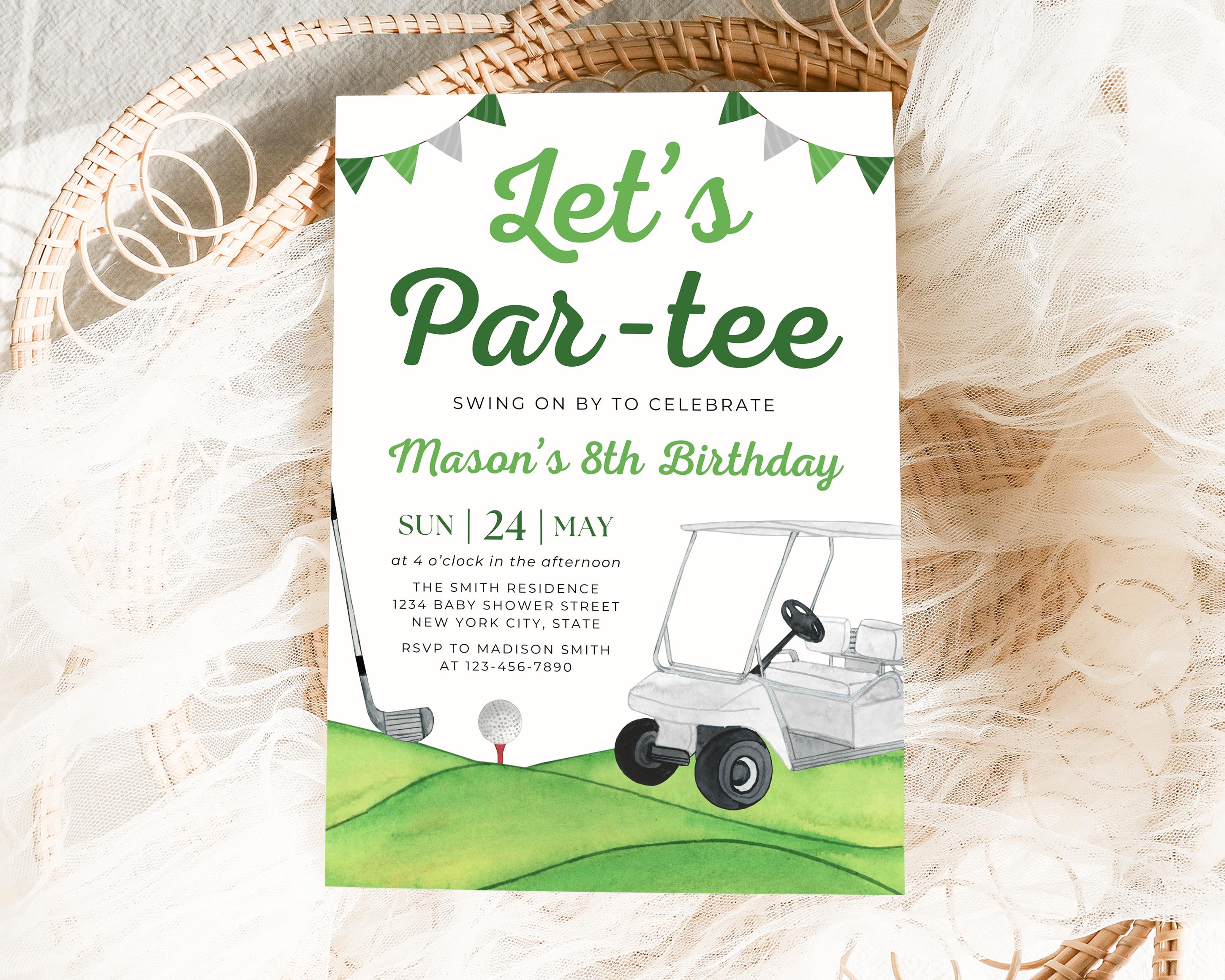 Golf Birthday Invitation, Let's Par Tee Golf Birthday Invite, Golf ...