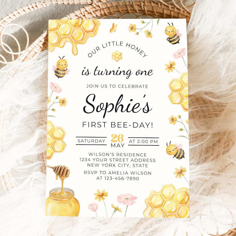 Honey Bees Invitation - Etsy