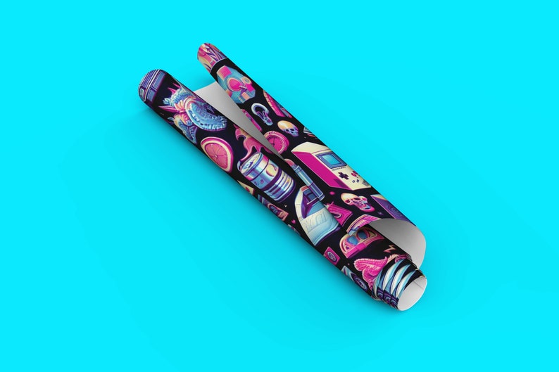 Retro Vaporwave Style Digital Paper for Gift Wrapping - Etsy