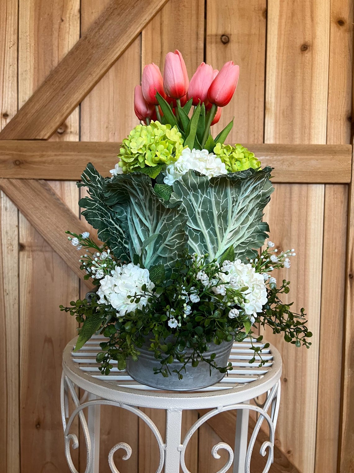 Cabbage & Tulips, Spring Floral Design - Etsy