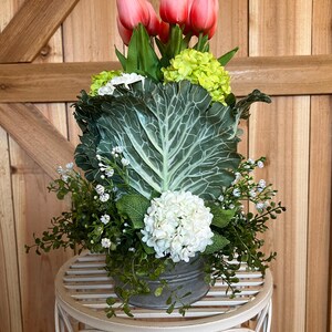 Cabbage & Tulips, Spring Floral Design - Etsy