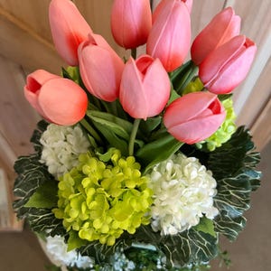 Cabbage & Tulips, Spring Floral Design - Etsy