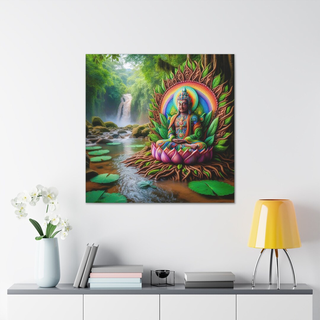 Enlightened Lotus Essence: Canvas Art - Fusion of Sacred Traditions ...
