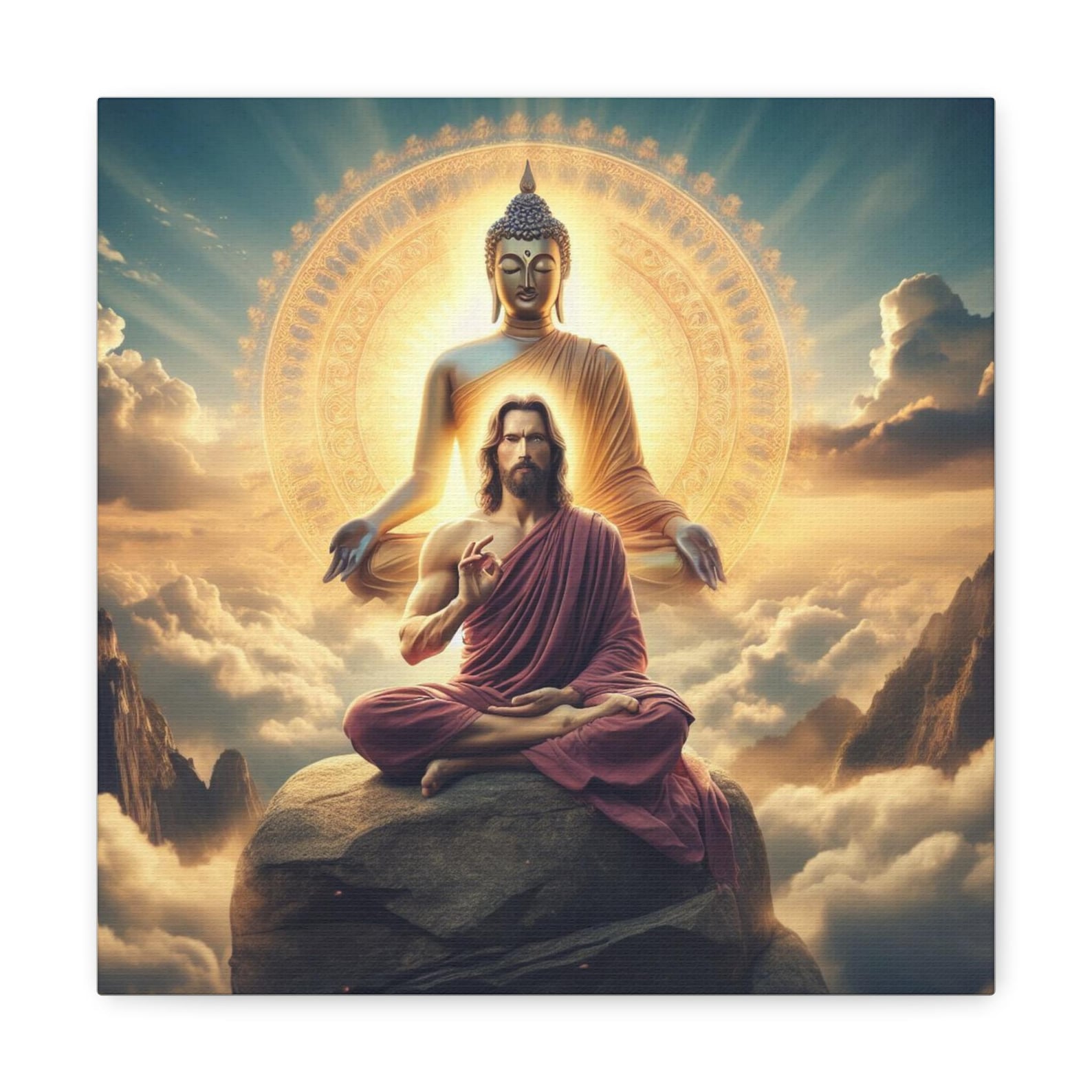 Divine Harmony: Jesus & Buddha Together, Canvas Gallery Artcopy of Copy ...