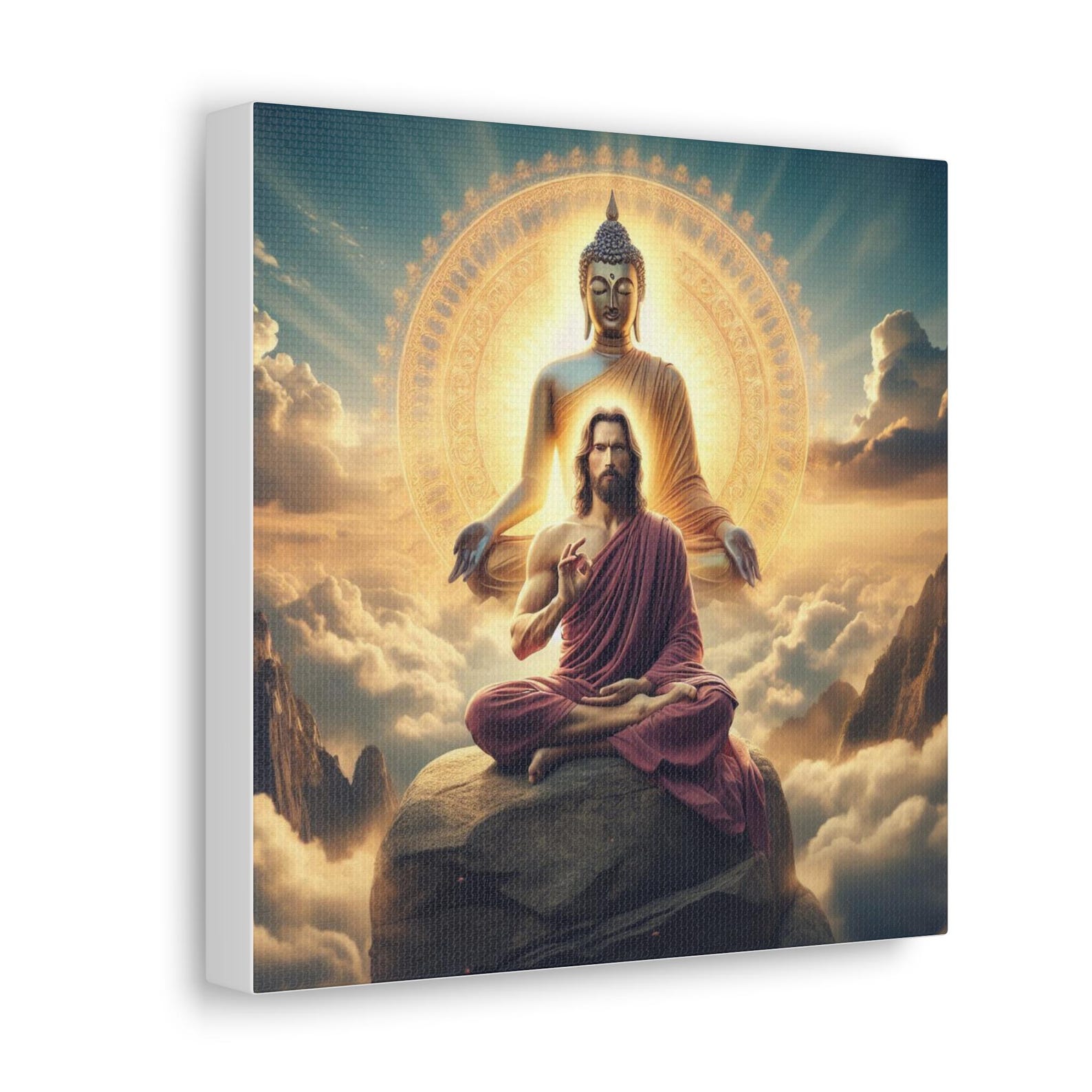 Divine Harmony: Jesus & Buddha Together, Canvas Gallery Artcopy of Copy of Canvas Gallery Wraps ...