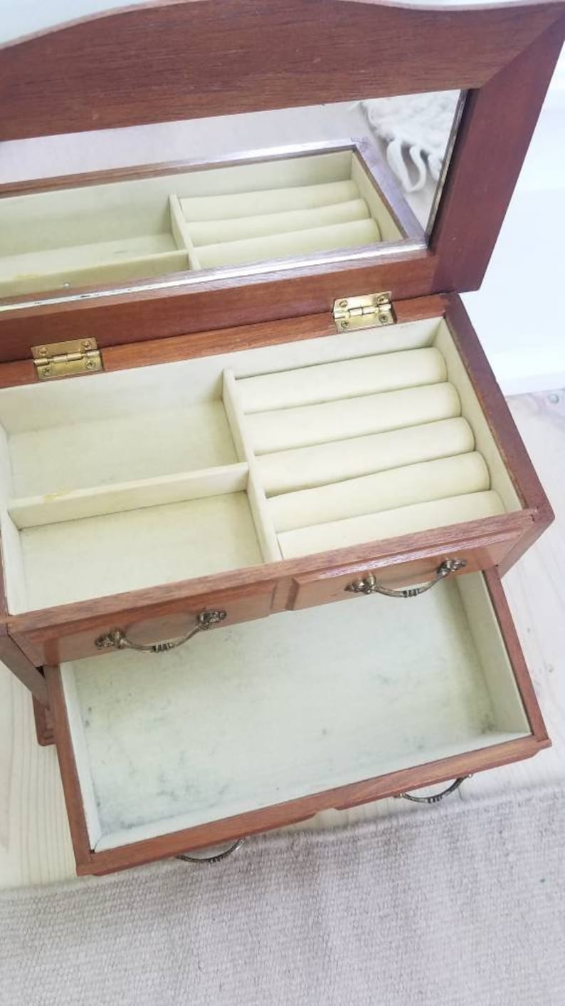 Vintage Gunther Mele 1970's Wooden Jewelry Box. Jewellery | Etsy