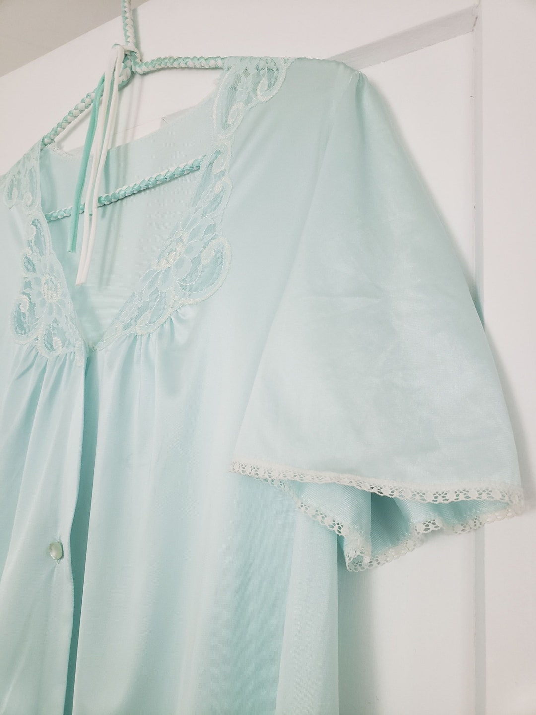1960's Flowy Aqua Baby Doll Dressing Gown. Aqua Baby Doll Night Dress ...