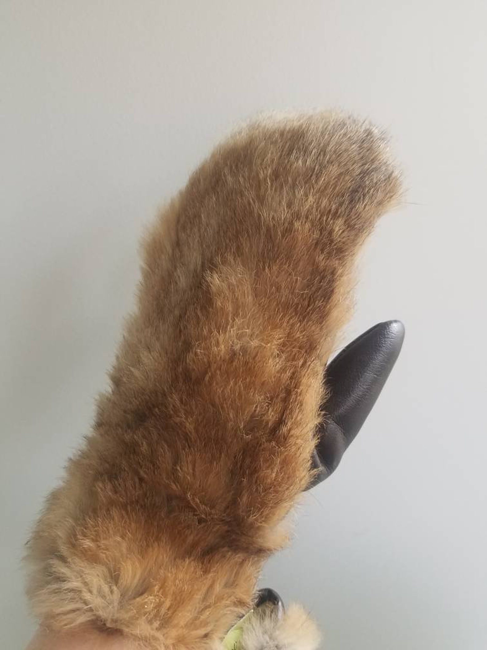 Pair of 1960's Fur Mittens. Vintage Rabbit Fur Mittens. 1960's Lined ...