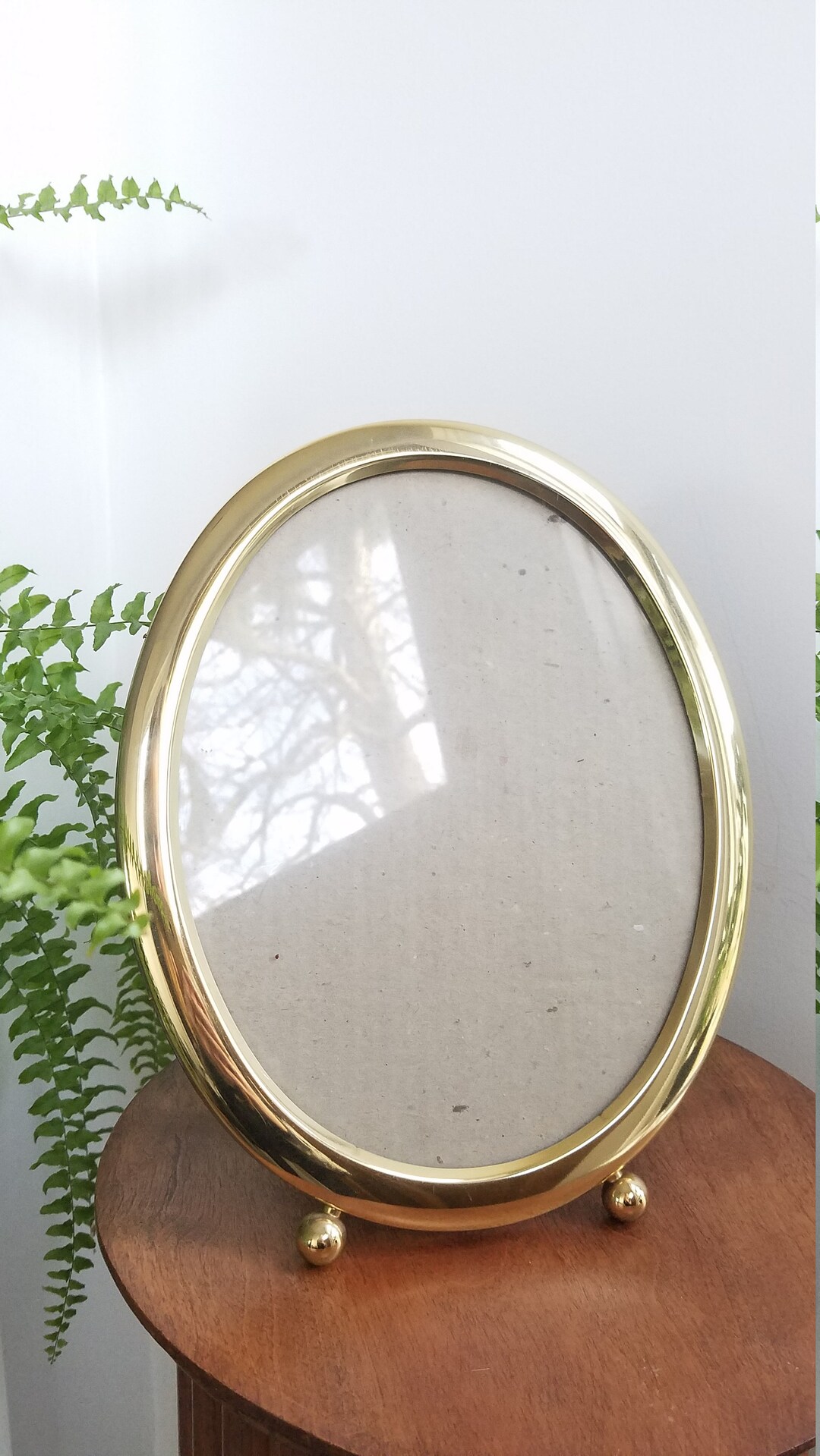 Large Solid Brass Oval Photo Frame. Tabletop Brass Keepsake Frame ...
