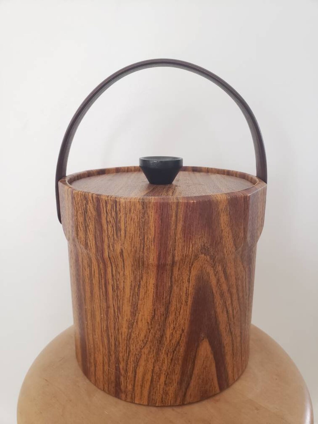 Large Faux Bois Vintage Ice Bucket. Vintage 1970's Ice Bucket ...