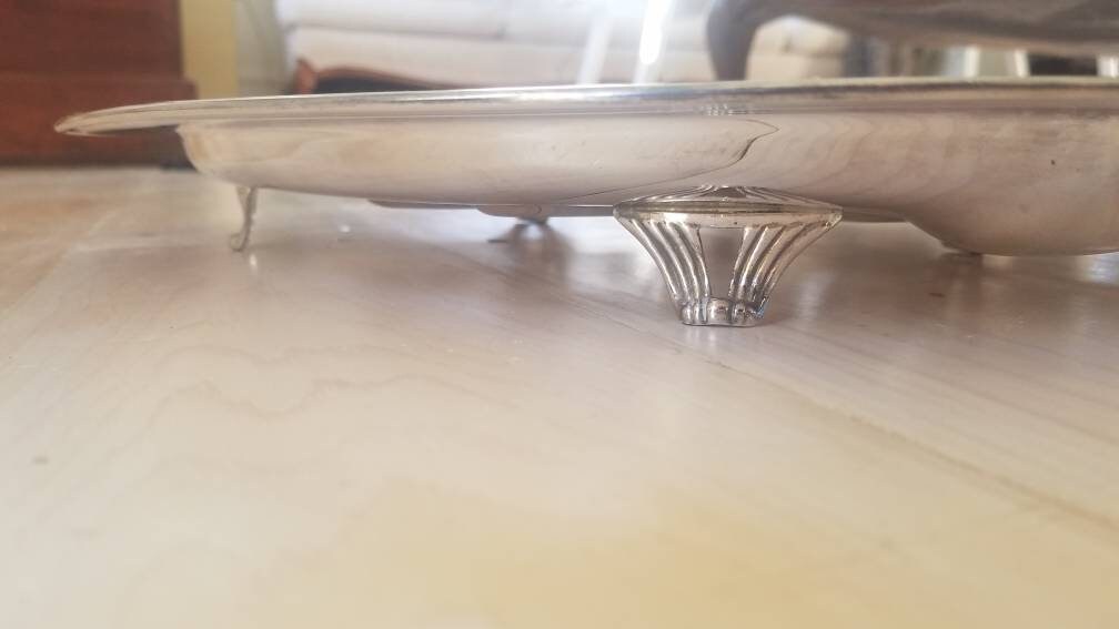 Large Silver Serving Platter. Silver Holiday Serving Dish. Large Turkey ...