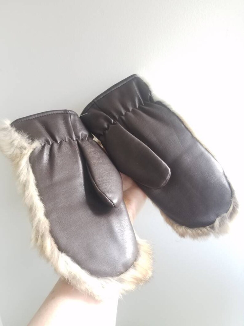 Pair of 1960's Fur Mittens. Vintage Rabbit Fur Mittens. 1960's Lined ...