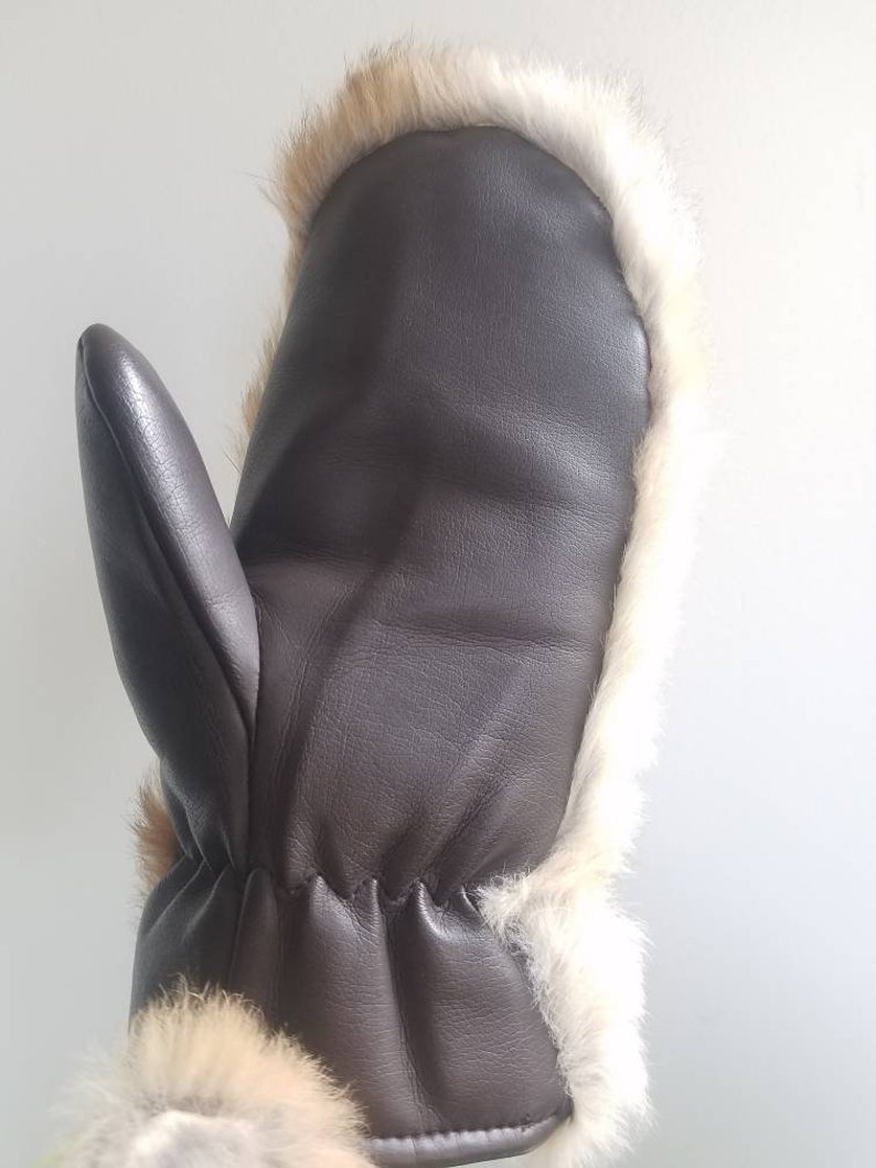 Pair of 1960's Fur Mittens. Vintage Rabbit Fur Mittens. 1960's Lined ...