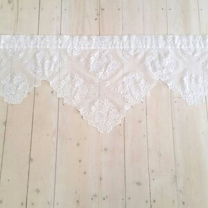 White Lace Window Curtain. Large White Lace Window Topper. Vintage Lace ...
